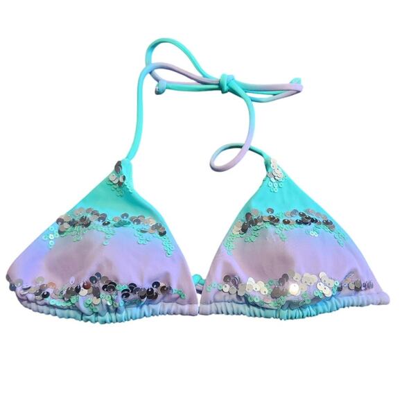 Victoria's Secret | Swim | Victorias Secret Blue Purple Sequins Halter ...